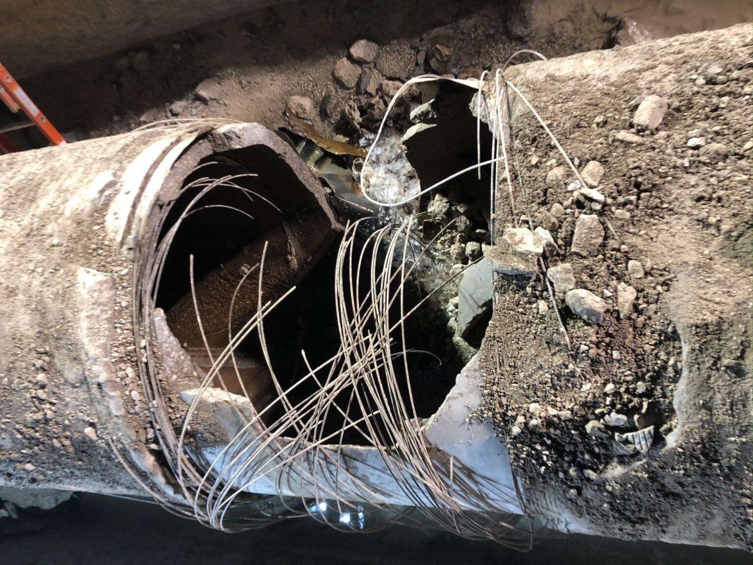 48" Concrete Pressure Pipe Repair - Rangeline Tapping Services